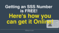 SSS Number Online Application