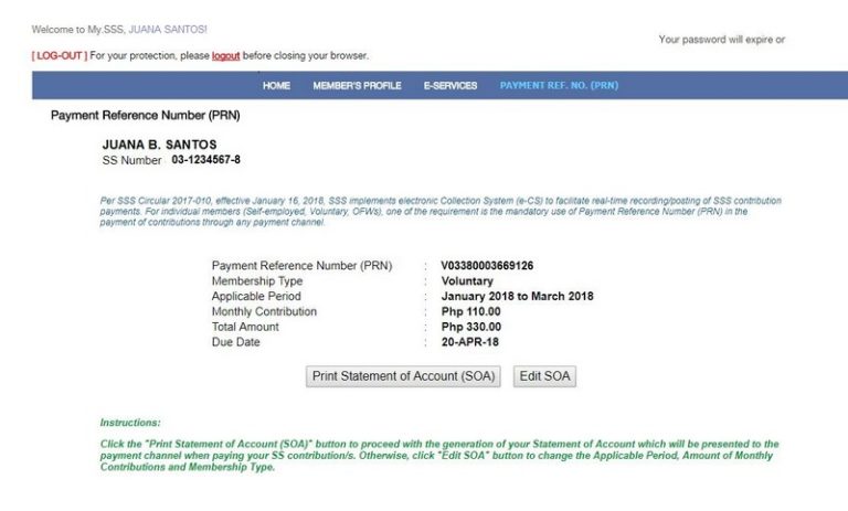 How to get Payment Reference Number(PRN) for Voluntary Paying SSS Members? - SSS Inquiries