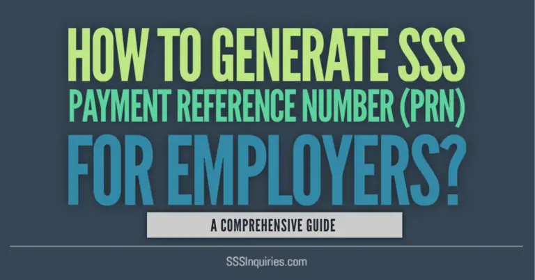 How to generate SSS Payment Reference Number (PRN) for Employers? - SSS ...