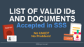 List of Valid IDs and Documents accepted in SSS - SSS Inquiries