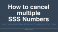 How to cancel multiple SSS Numbers? - SSS Inquiries