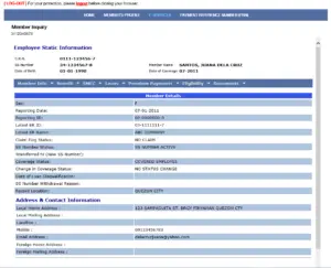 How to Get SSS Static Information from SSS Website - SSS Inquiries