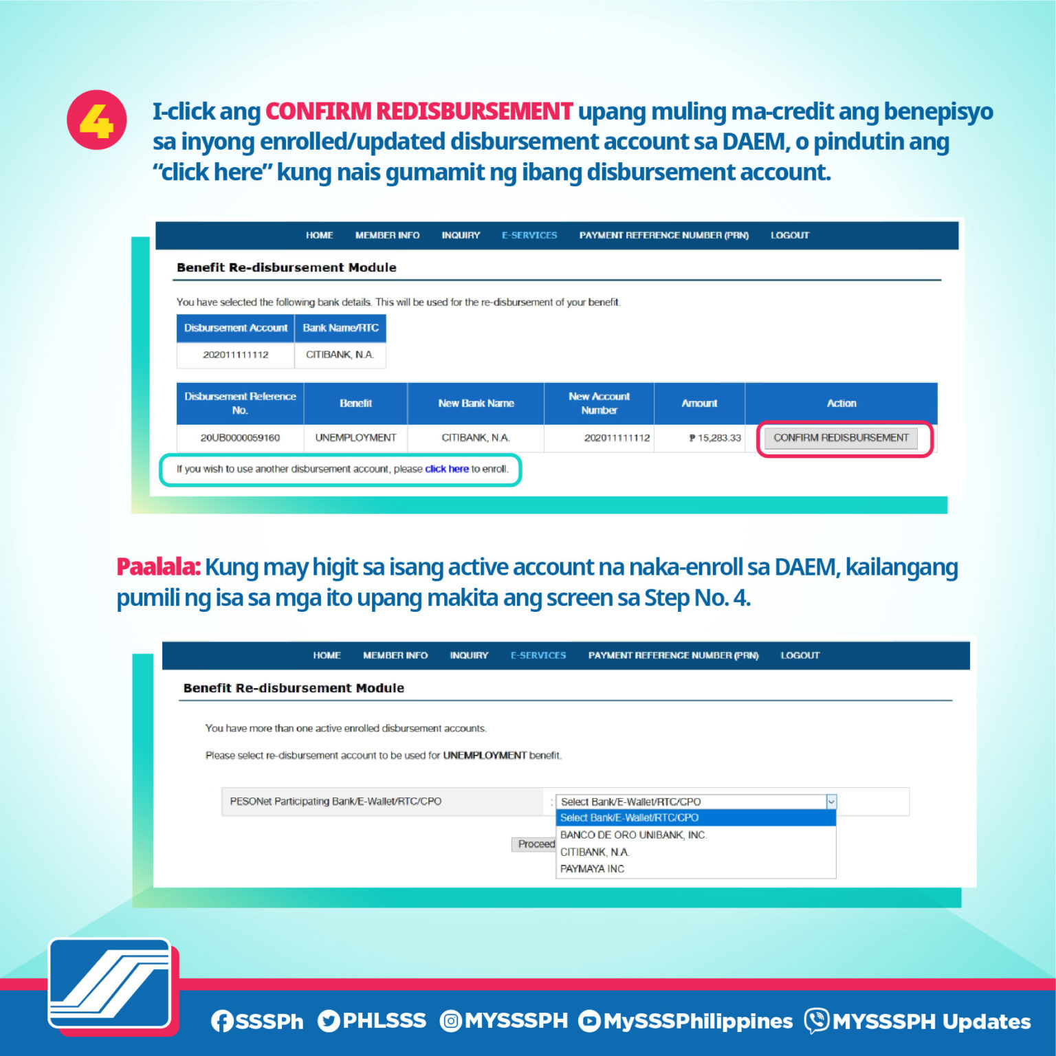 How to correct or replace Disbursement Account in My.SSS and request ...