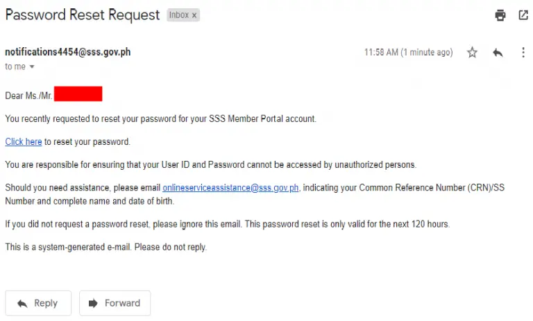 How to Self-Reset My.SSS Account Password - SSS Inquiries