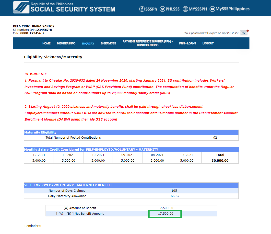 How to know how much will be your SSS Maternity Benefit using the SSS ...