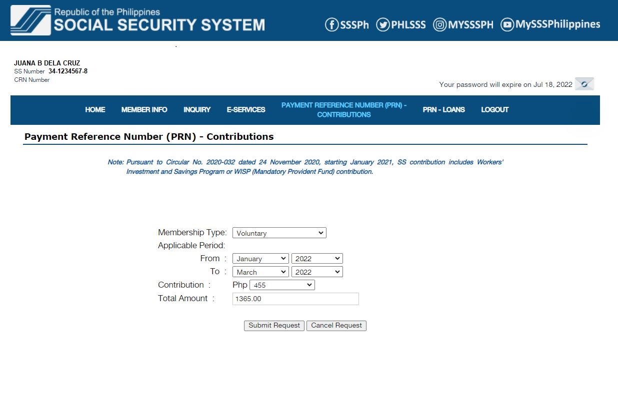 How to Get your SSS Payment Reference Number (PRN) for Contributions thru the SSS Website? - SSS ...