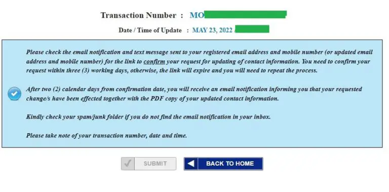 Updating of SSS Contact information online is back and is now more ...